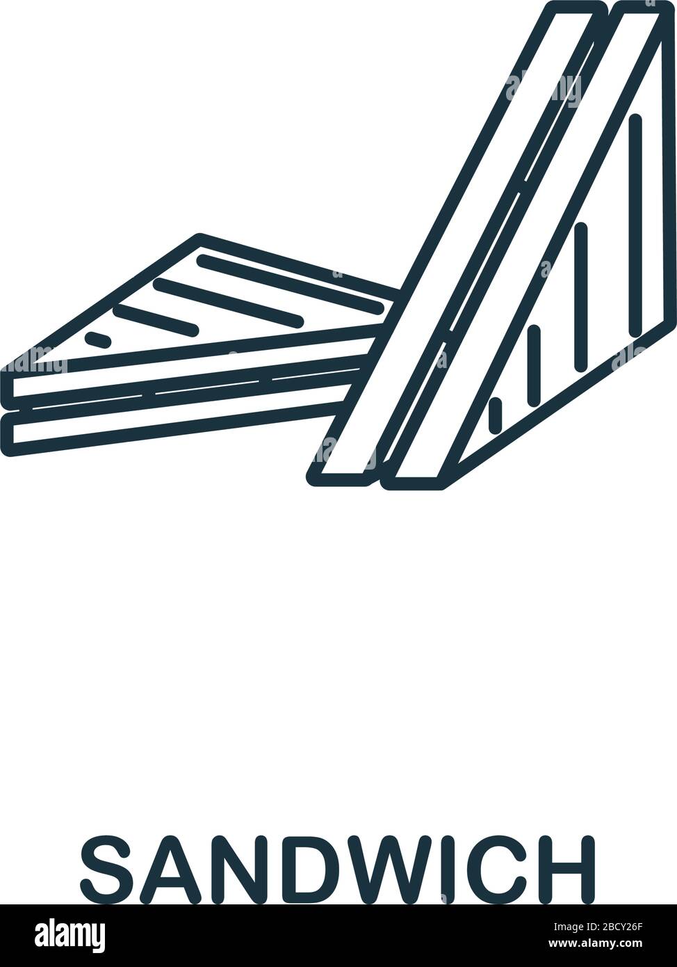 Sandwich icon from fastfood collection. Simple line element Sandwich ...