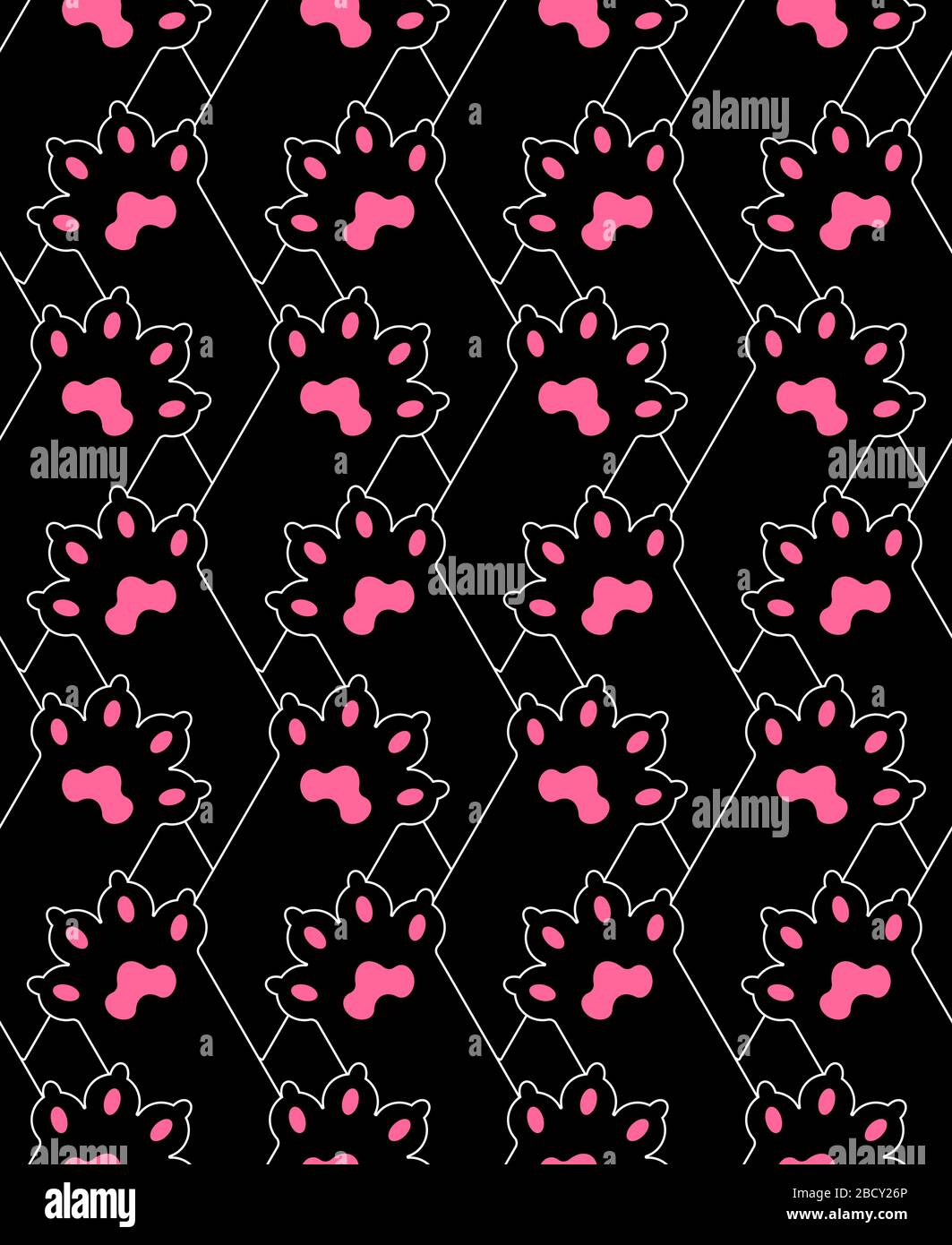 Cat foot pattern seamless. Pet paw background. vector texture Stock ...