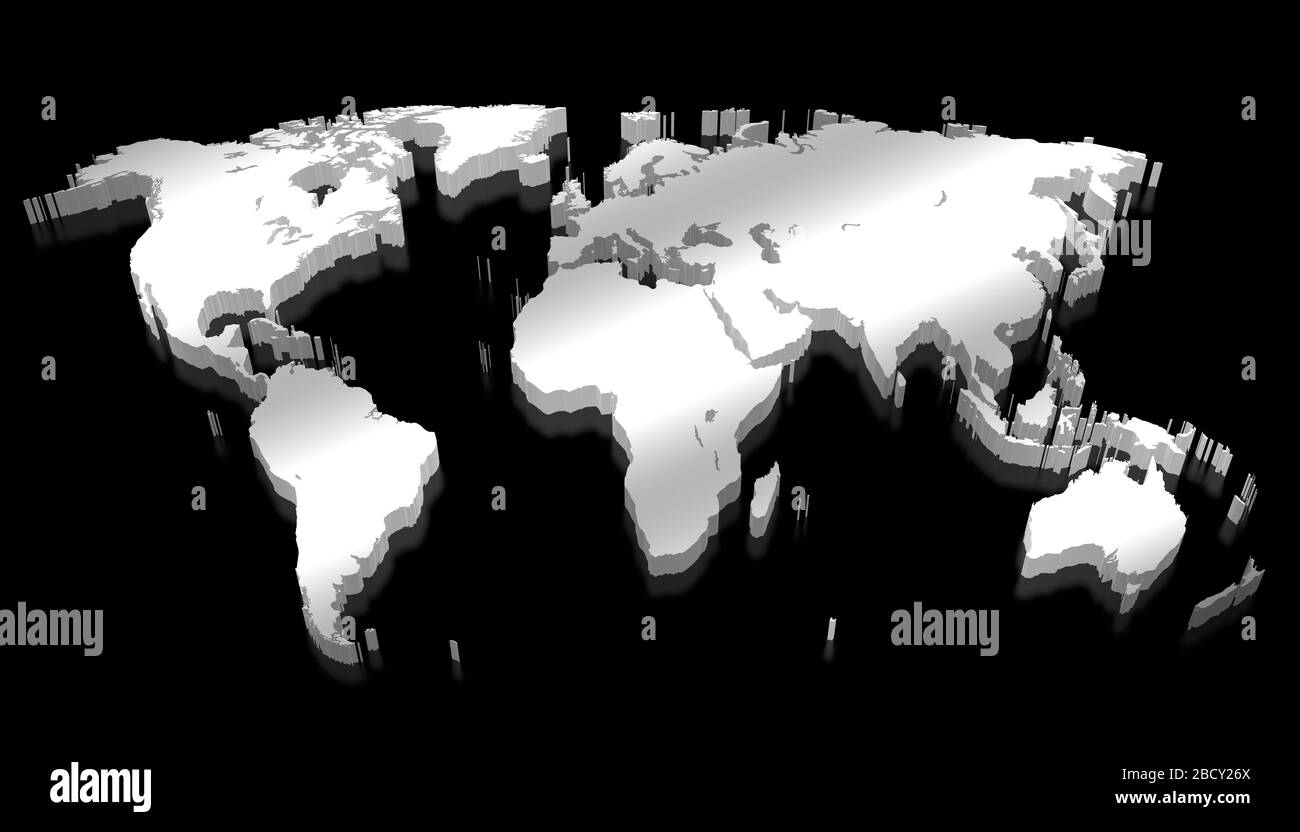 3D world map Stock Photo - Alamy
