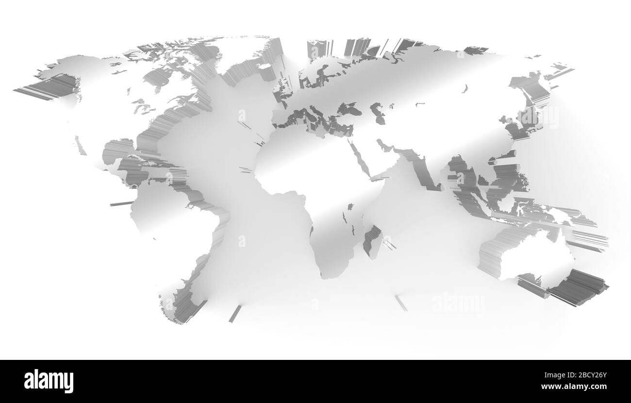 3D world map Stock Photo - Alamy