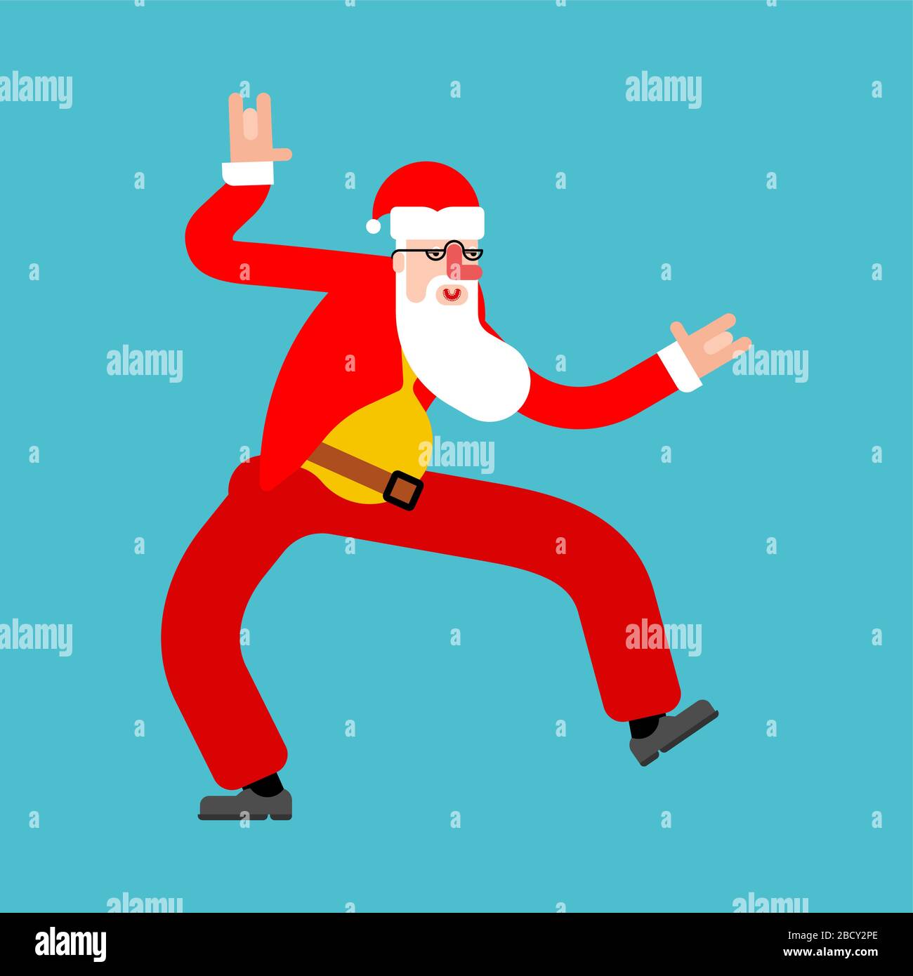 Dancing Santa isolated. Grandfather dancer. Christmas and New Year ...