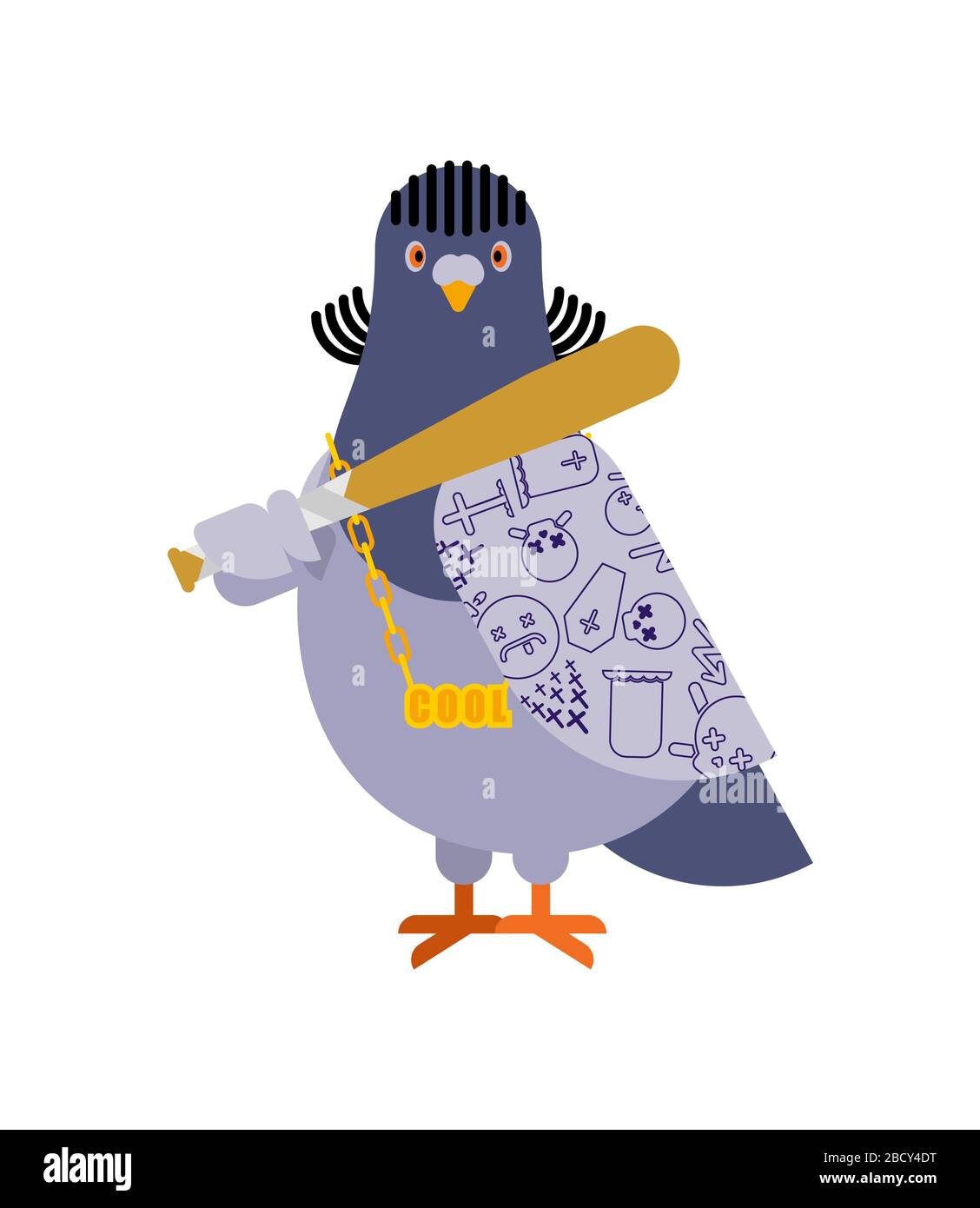 Pigeon gangster. Cool City bird. SWAG gangsta. Pigeon guy rapper Stock ...