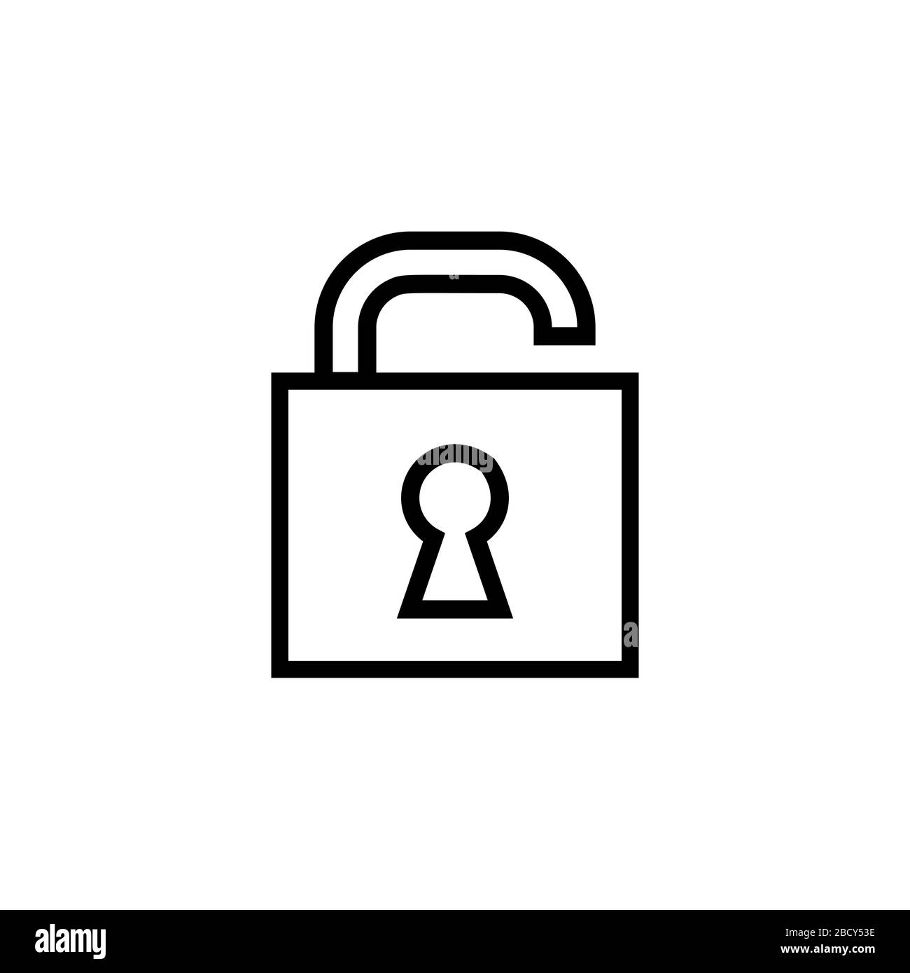 Open Padlock icon vector. Unlock flat line design sign Stock Vector ...