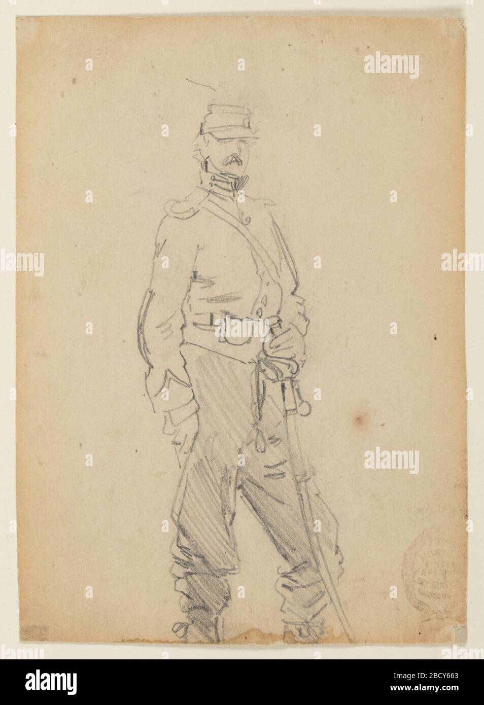 Standing Officer. Research in ProgressVertical view of an officer ...