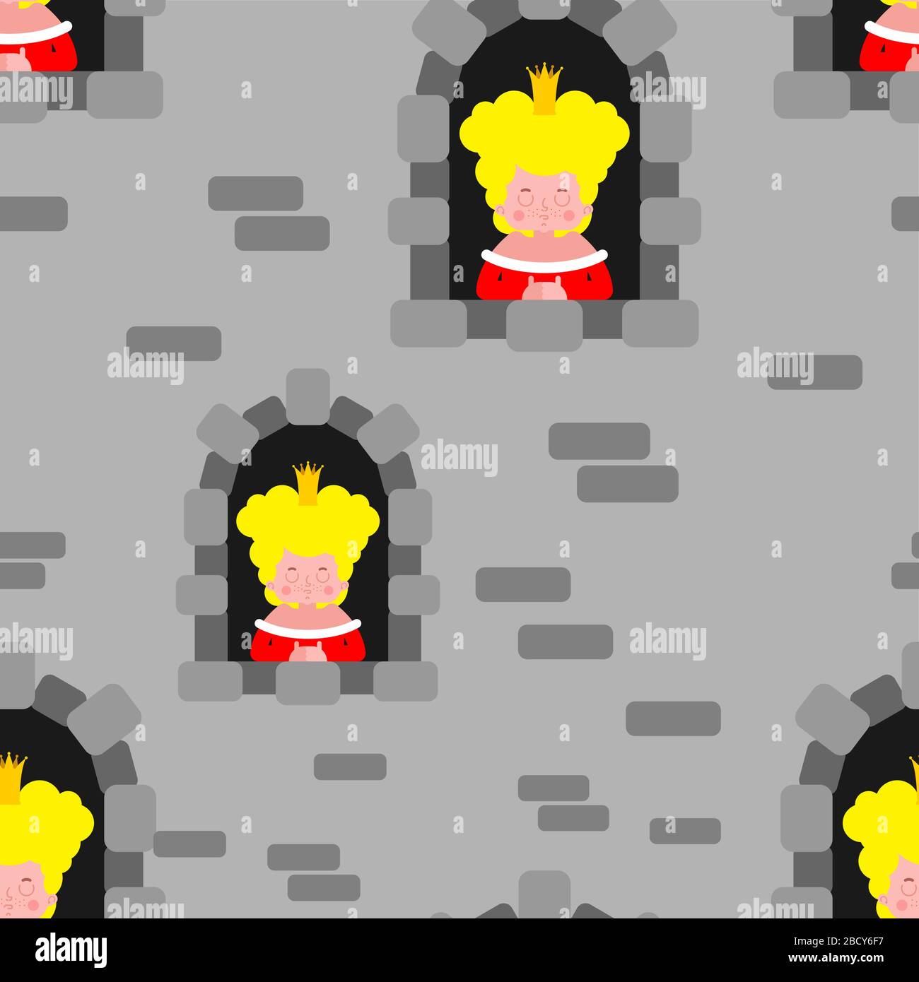 Princesses in window pattern seamless. Castle windows background ...