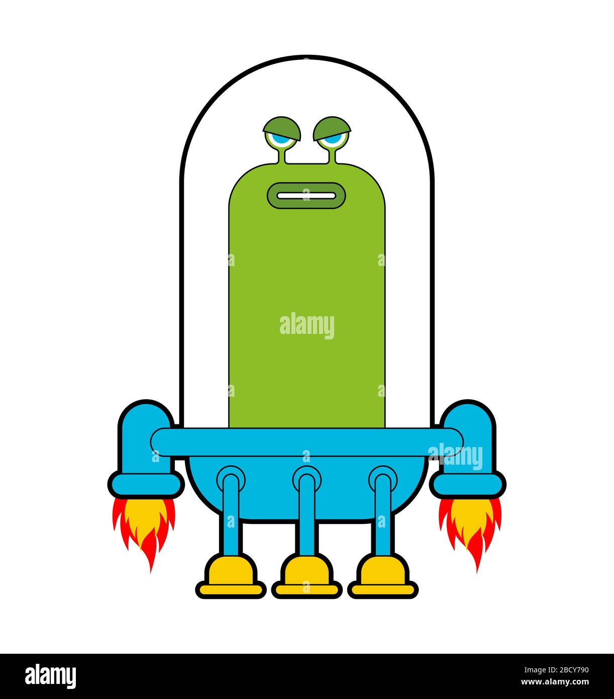 Alien in ufo cartoon isolated. vector illustration Stock Vector Image ...