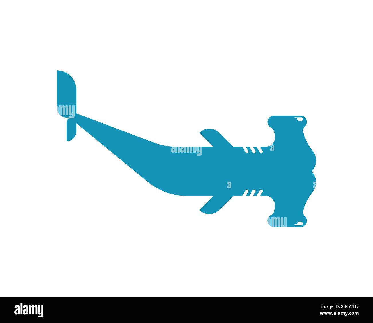 Hammerhead shark isolated. Water predator. Large predatory sea fish ...