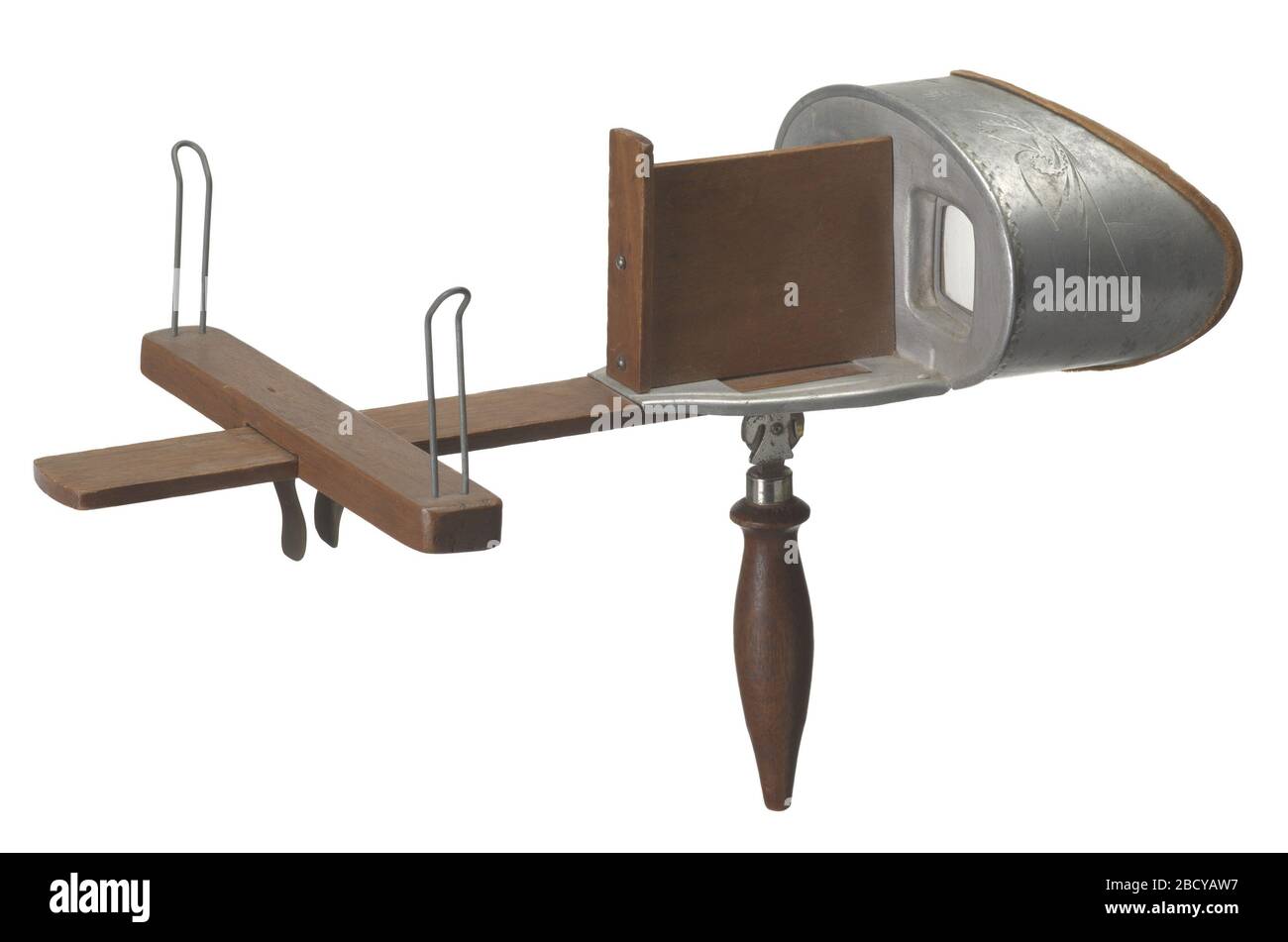 Stereoscope. Stereoscope viewing device with a metal looking piece and ...