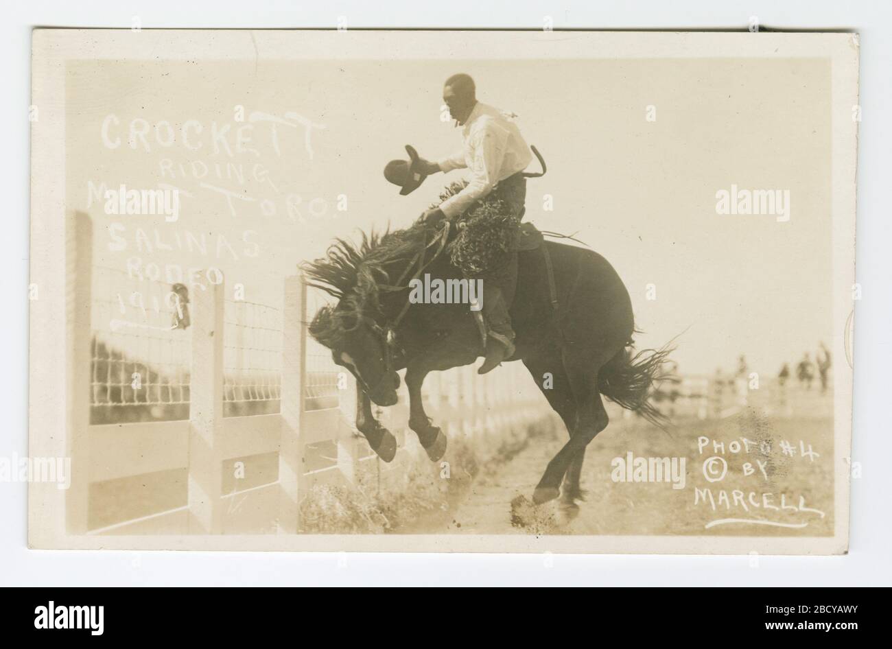 Crockett Riding Mount Toro Salinas Rodeo 1919. This real photo postcard ...