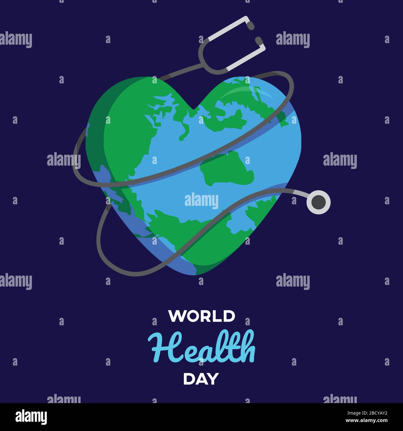 world health day text with white background desidn graphic vector Stock ...