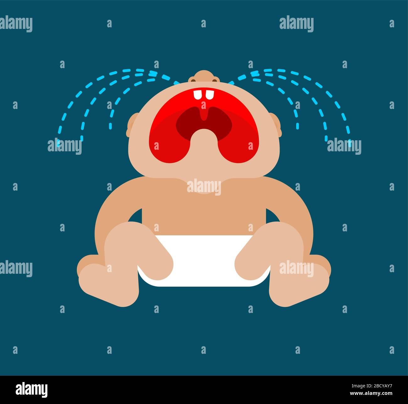 Crying baby isolated. Little child cry. vector illustration Stock ...