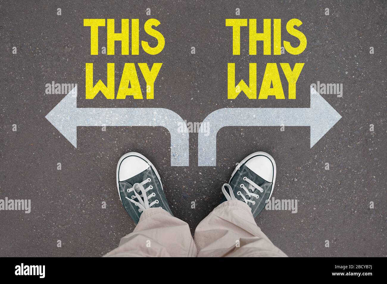 Shoes, trainers - this way Stock Photo - Alamy