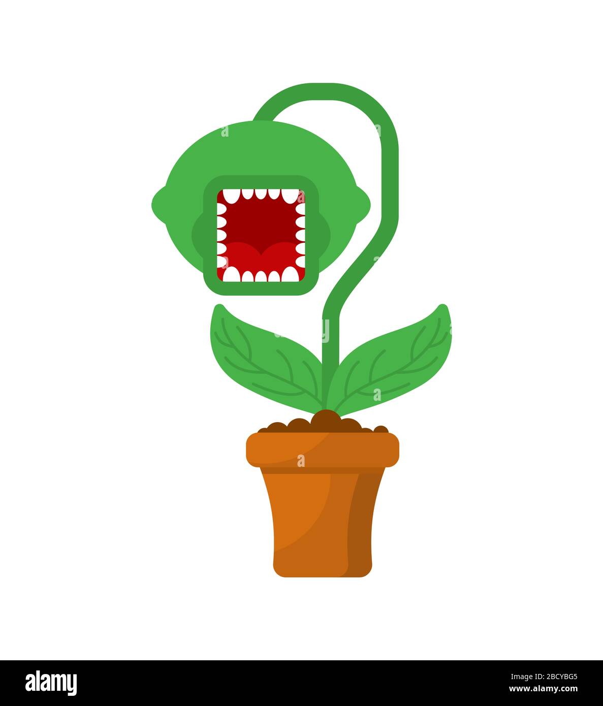 Predatory flower with teeth isolated. Flytrap vector illustration Stock ...