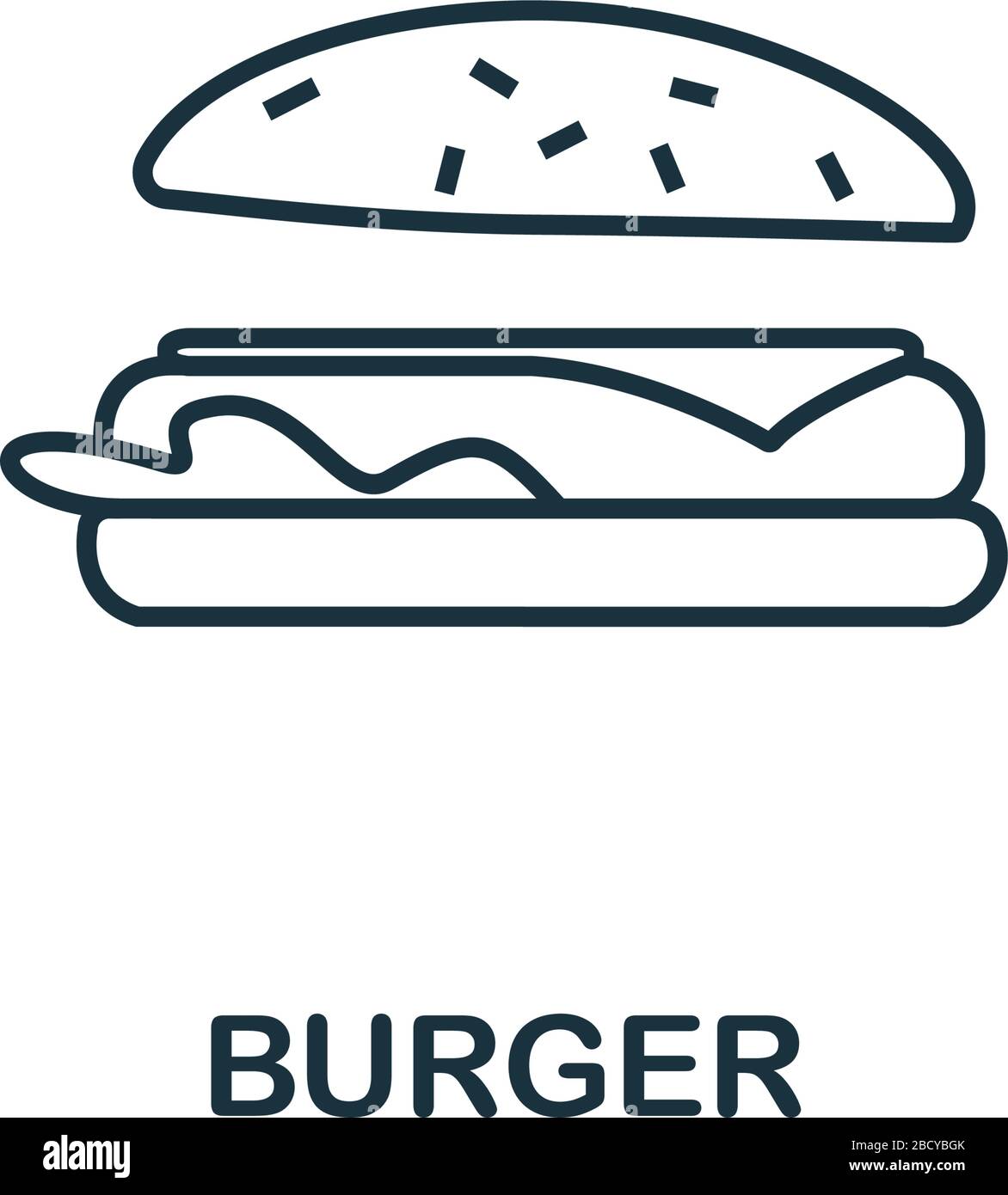 Burger icon from fastfood collection. Simple line element Burger symbol ...