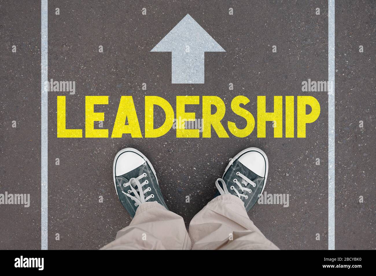 Shoes, trainers - leadership Stock Photo - Alamy