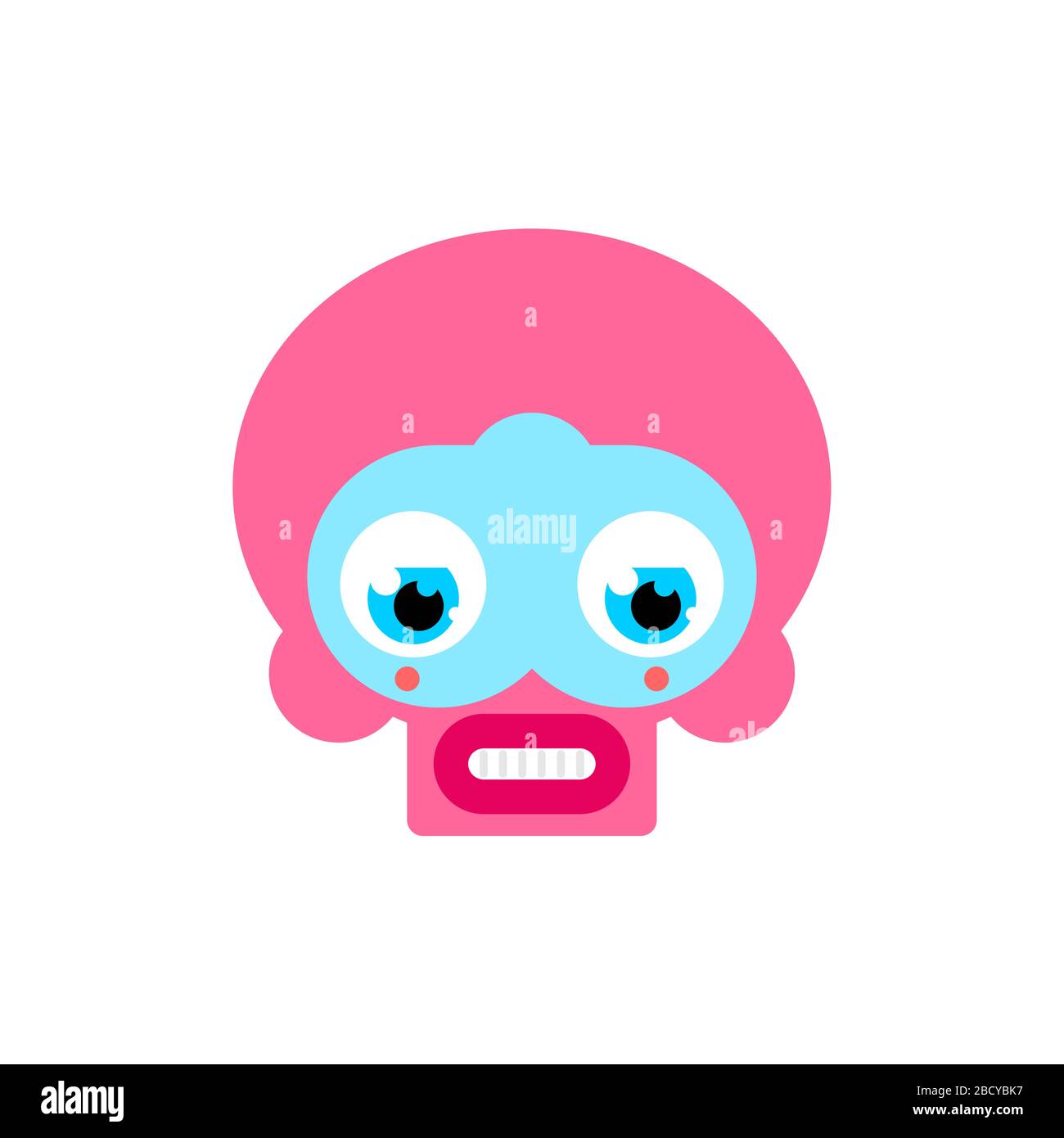 Cute pink skull. kawaii skeleton head. vector illustration Stock Vector ...