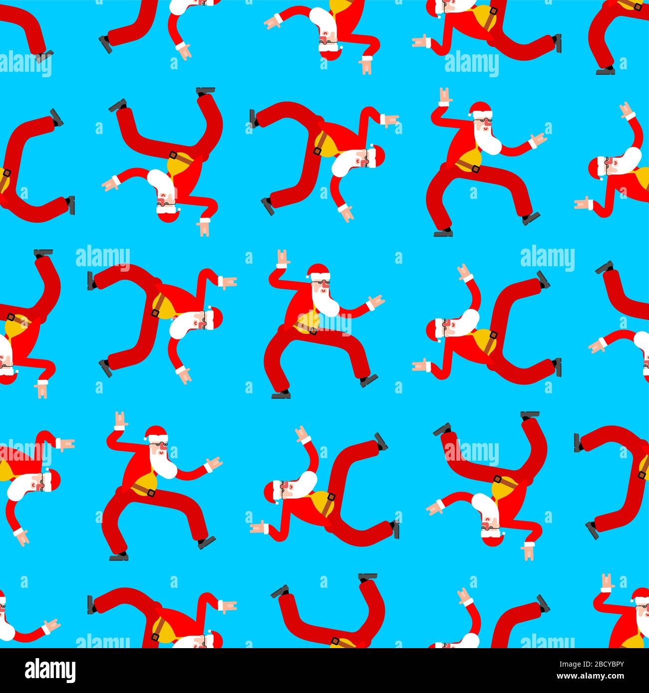 Dancing Santa pattern seamless. Grandfather dancers background ...