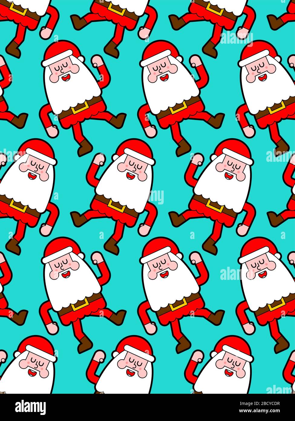 Dancing Santa pattern seamless. Grandfather dancers background ...