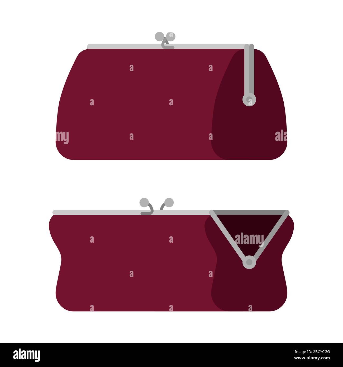 Set Retro Wallet open and Closed. Old purse. vector illustration Stock ...