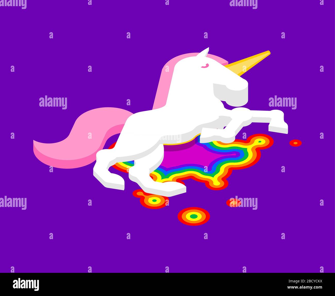 Dead unicorn. Blood rainbow. deceased magic horse. vector illustration ...