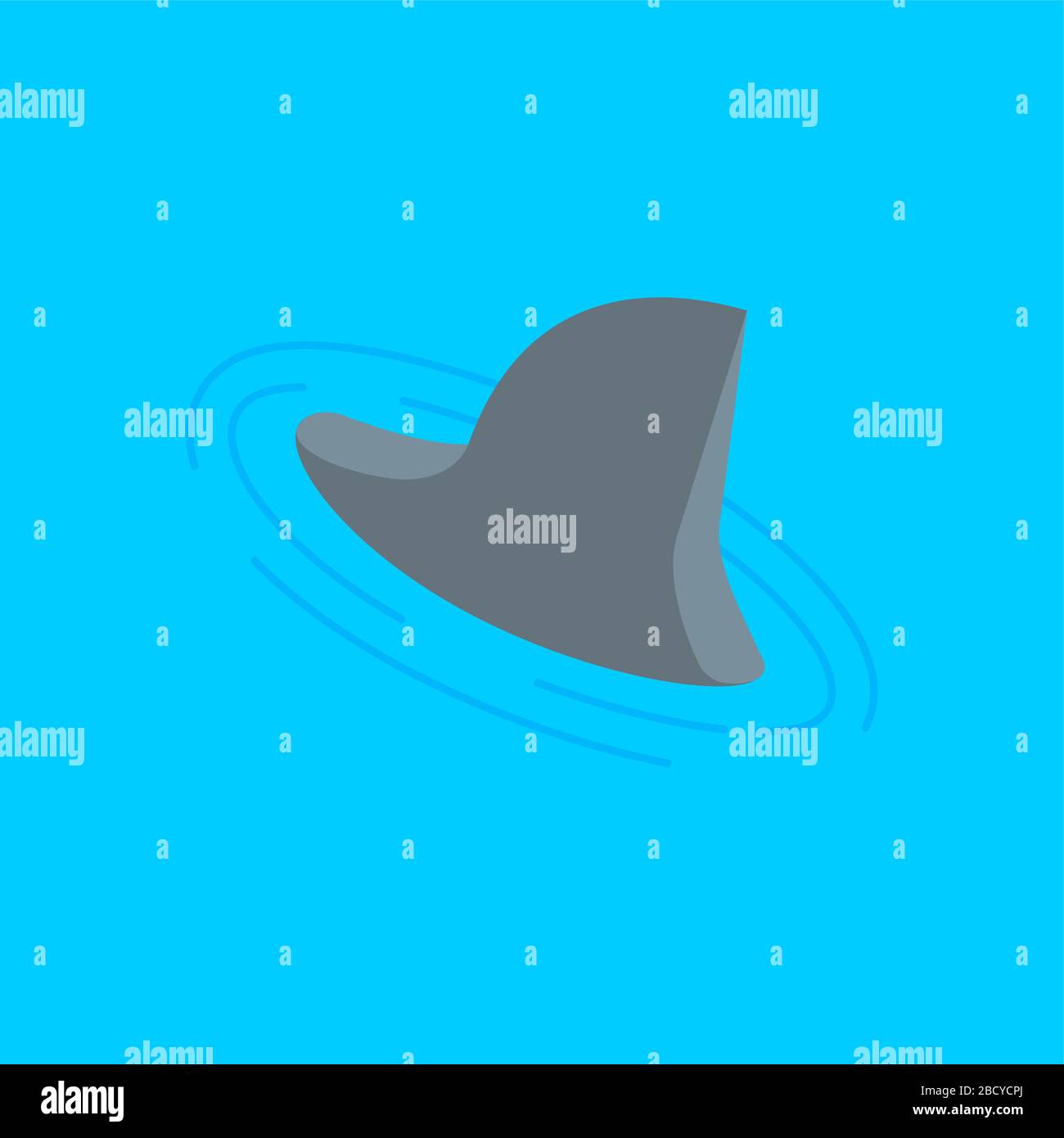 Shark fin isolated. Marine predator back. See animal vector ...