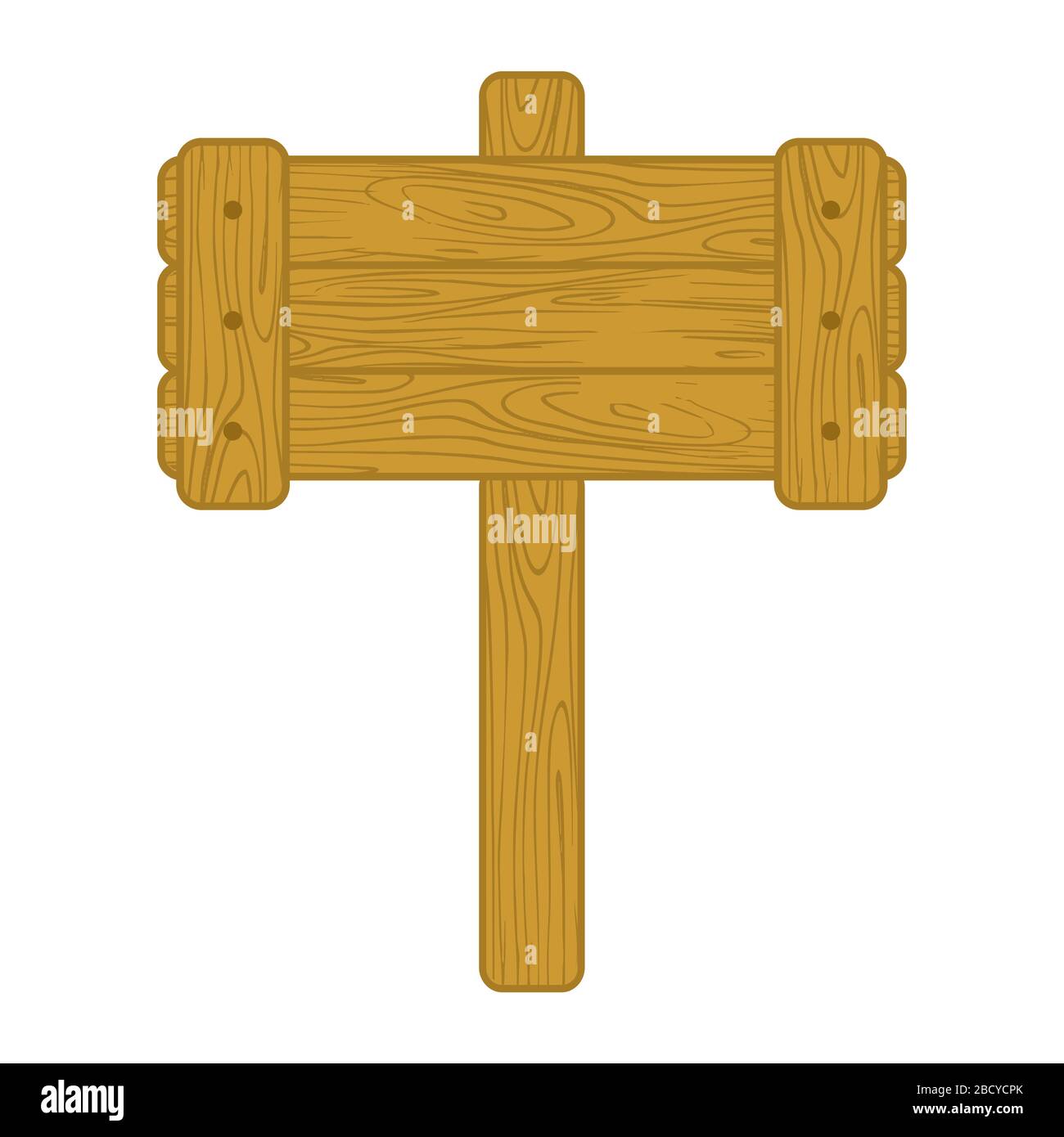 Wooden banner on stick isolated. Place for text. Vector Stock Vector ...