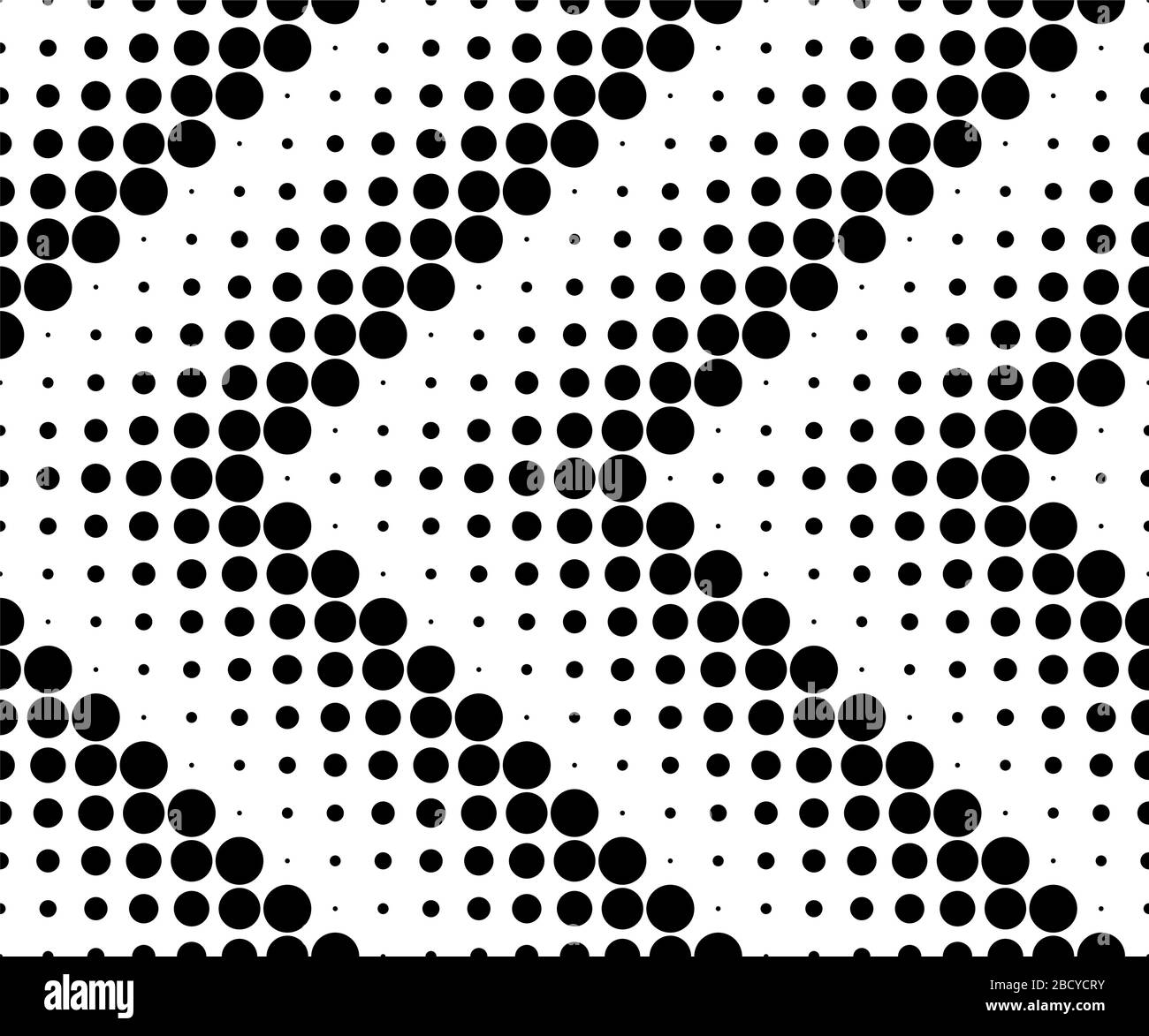 Seamless halftone vector background.Filled with black circles .Short ...