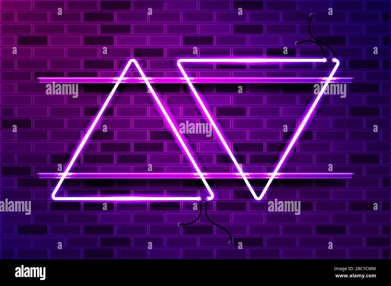 Up and down arrows glowing neon sign or LED strip light. Realistic ...