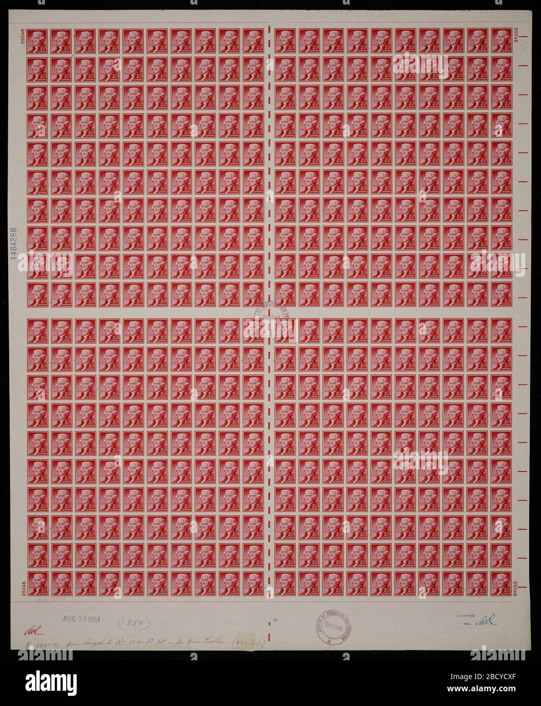 2c Thomas Jefferson plate proof. Certified plate proofs are the last ...