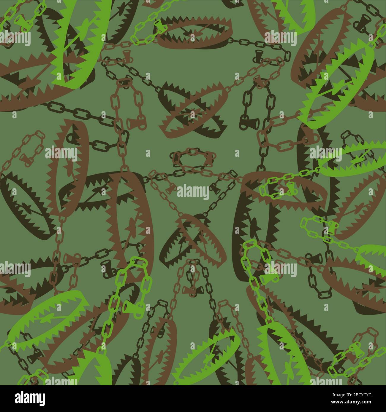 army Bear trap pattern seamless. Metal animal mantrap background ...
