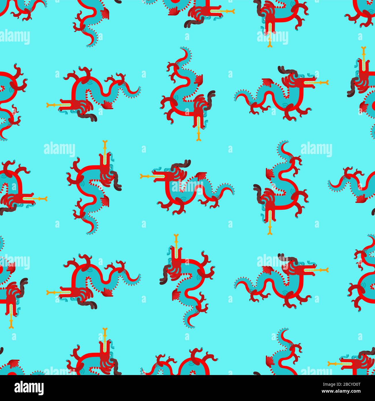 Chinese dragon pattern seamless. China mythical monster background ...