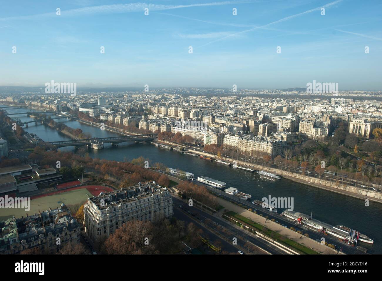 View from Eiffel Tower of River Seine, Paris, France Stock Photo - Alamy