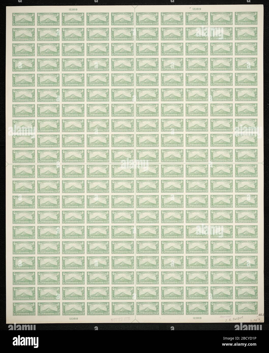 2c Mount Mayon Luzon plate proof. Certified plate proofs are the last ...