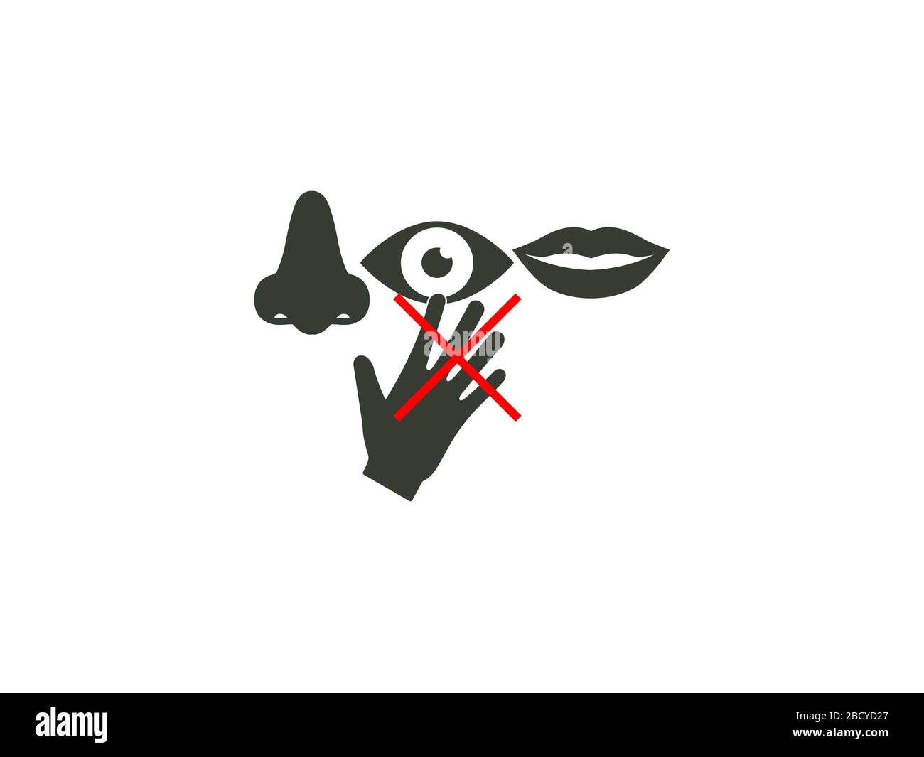 Avoid touching your face. Vector illustration, flat design Stock Vector ...