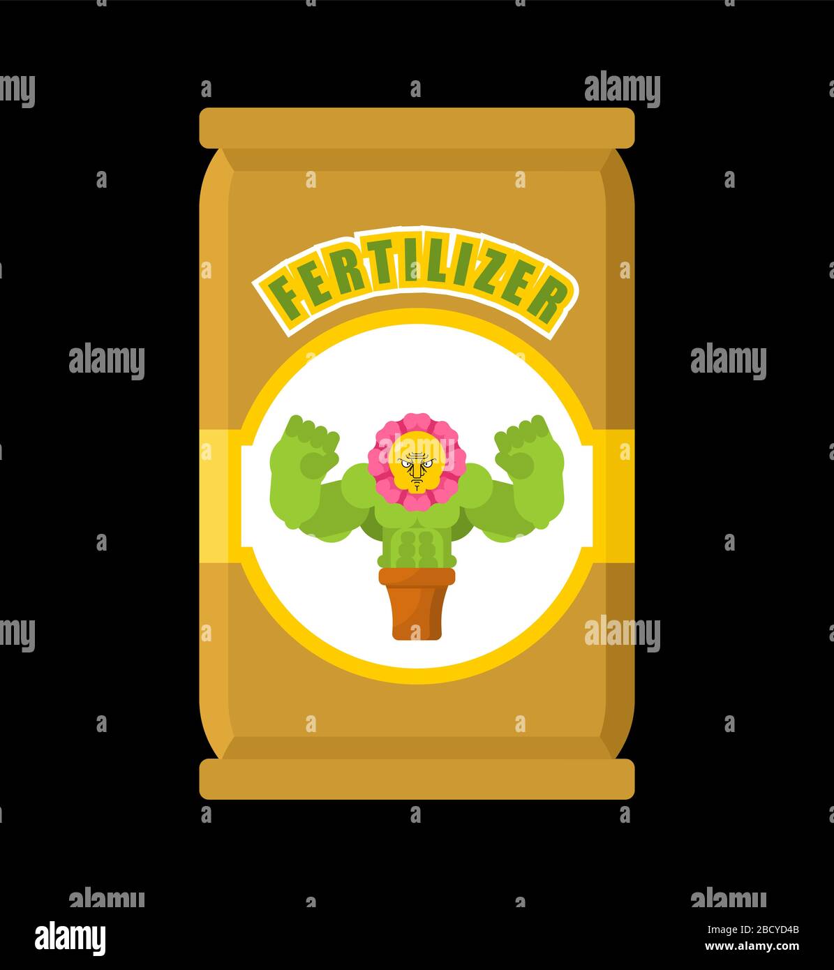 Fertilizer bag isolated. strong plants. vector illustration Stock ...