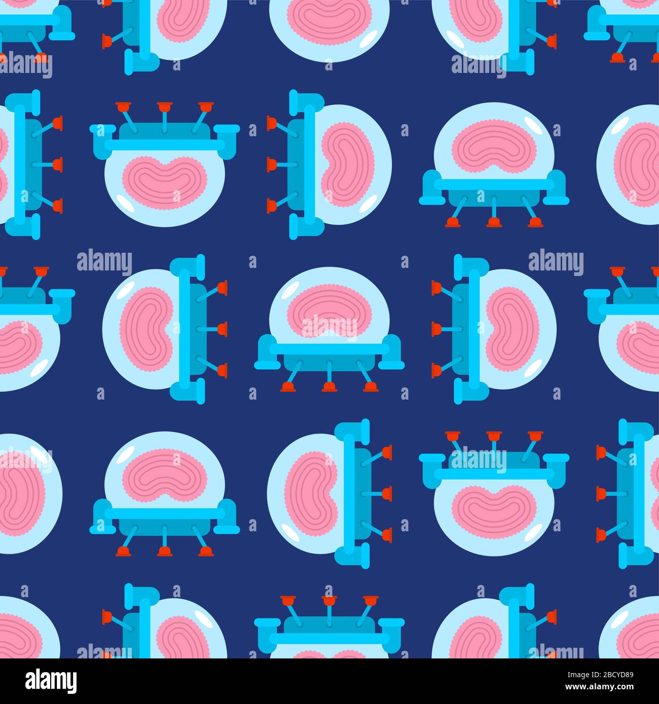 Brain ufo pattern seamless. Smart alien background . vector texture ...