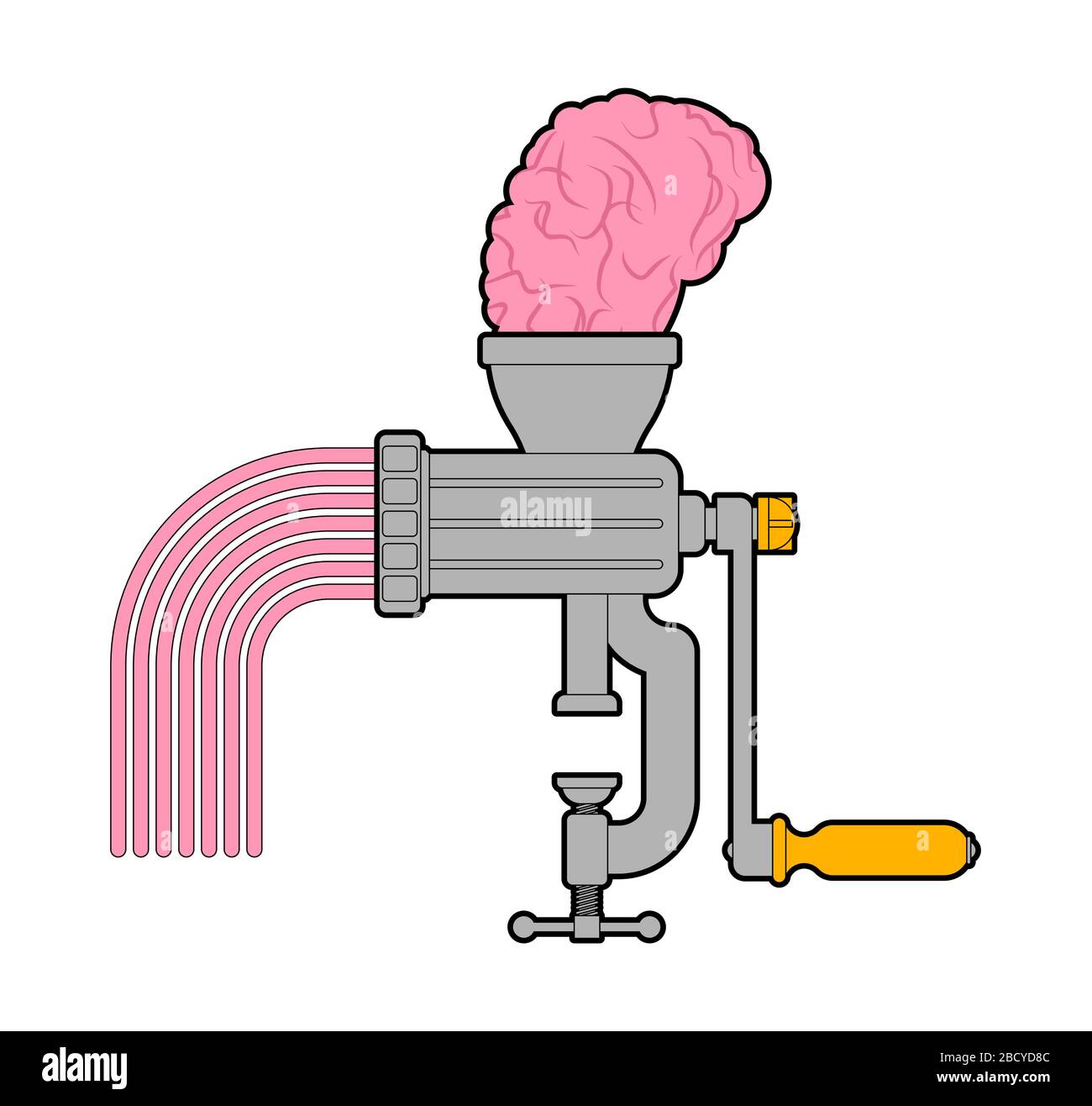 Brain in meat grinder. brains Stuffing. vector illustration Stock ...