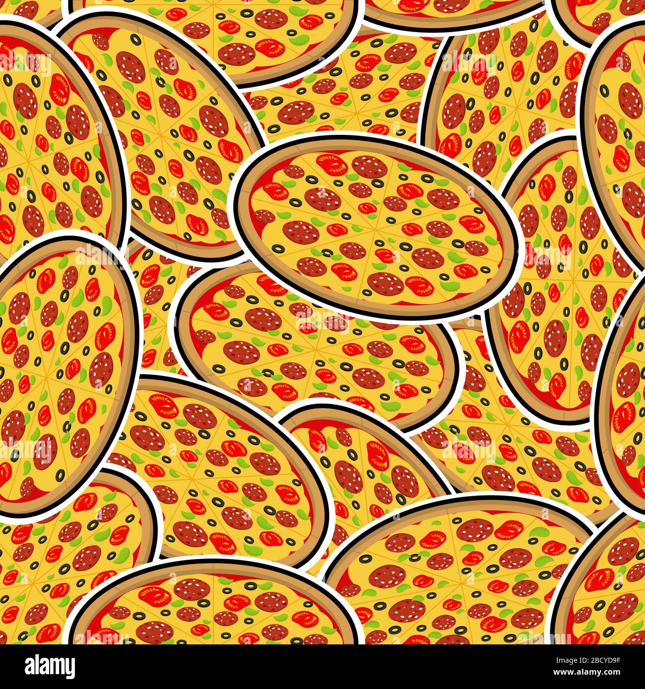 Pizza pattern seamless. Fast food background. Vector ornament Stock ...
