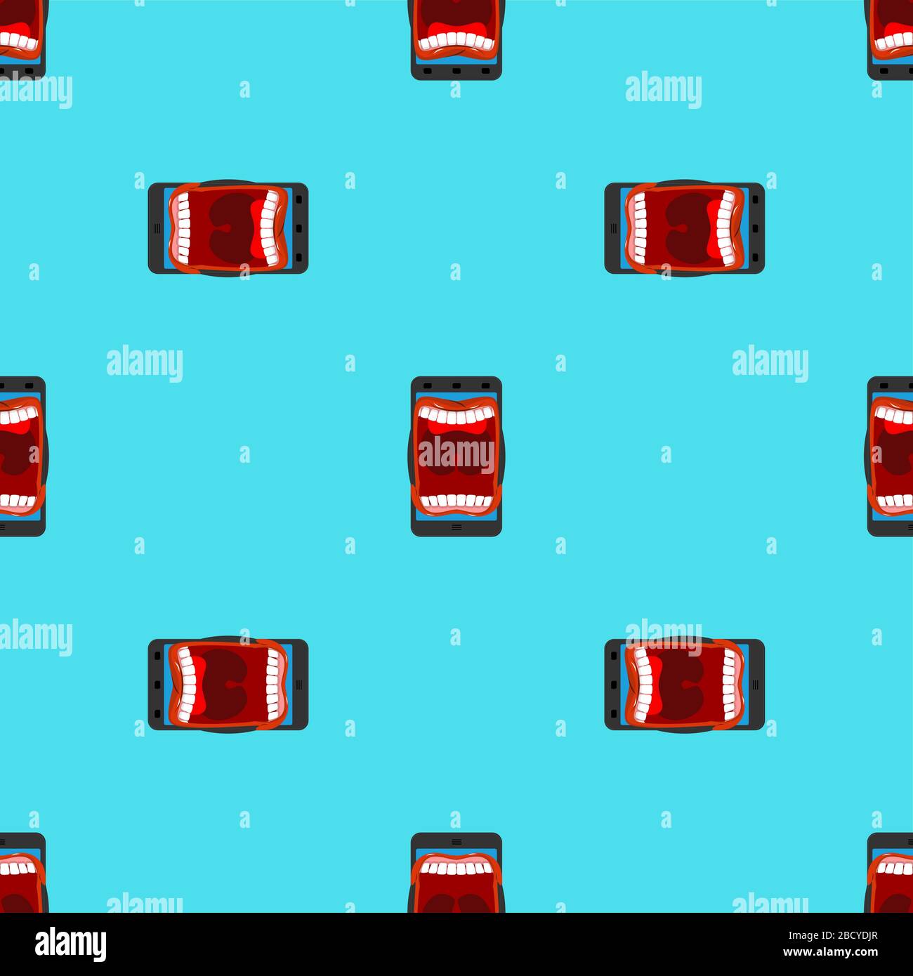 Phone is screaming pattern seamless. Smartphone with an open mouth ...