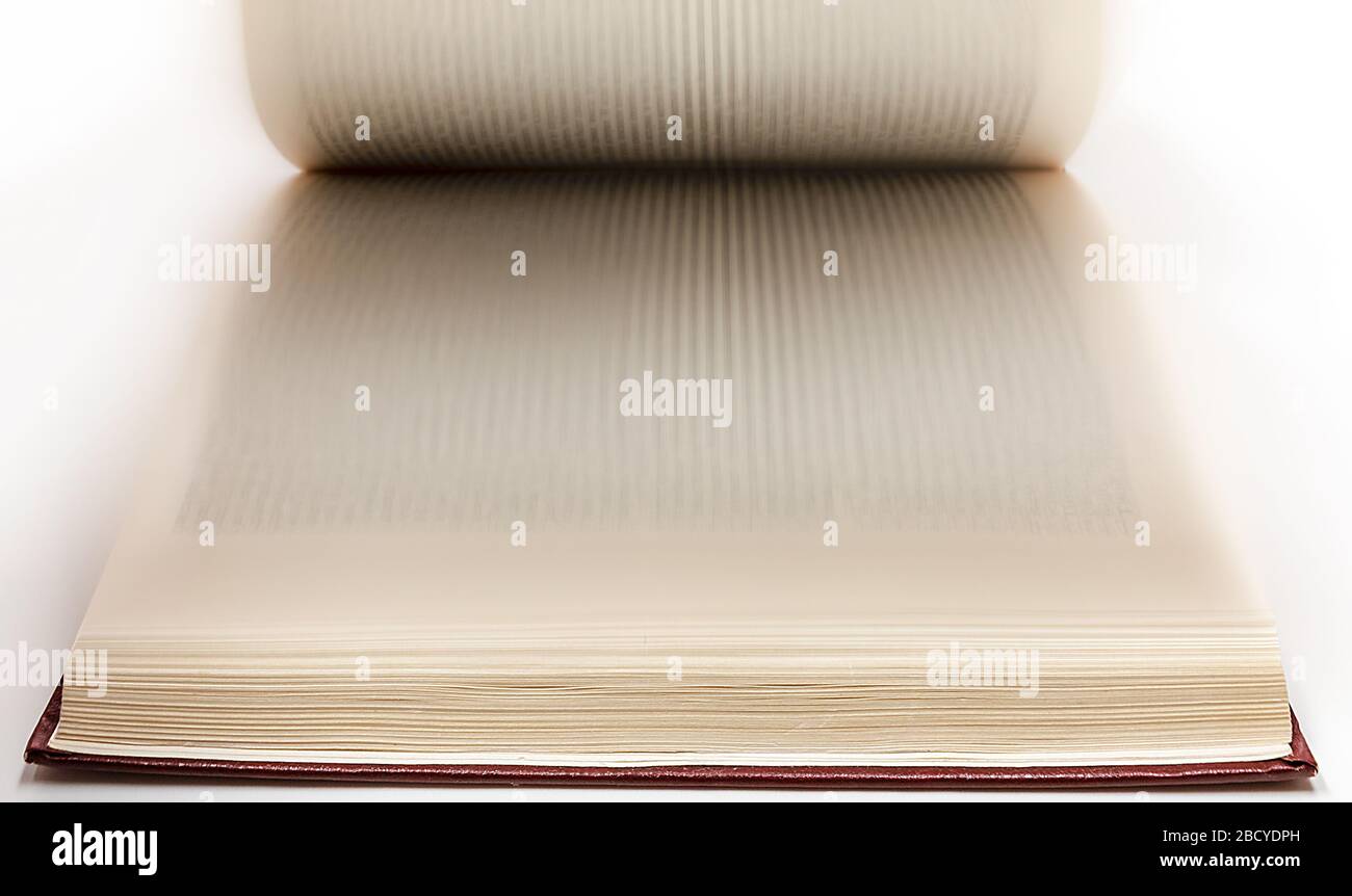 Book pages close up on a white background. Pages fluttering Stock Photo ...