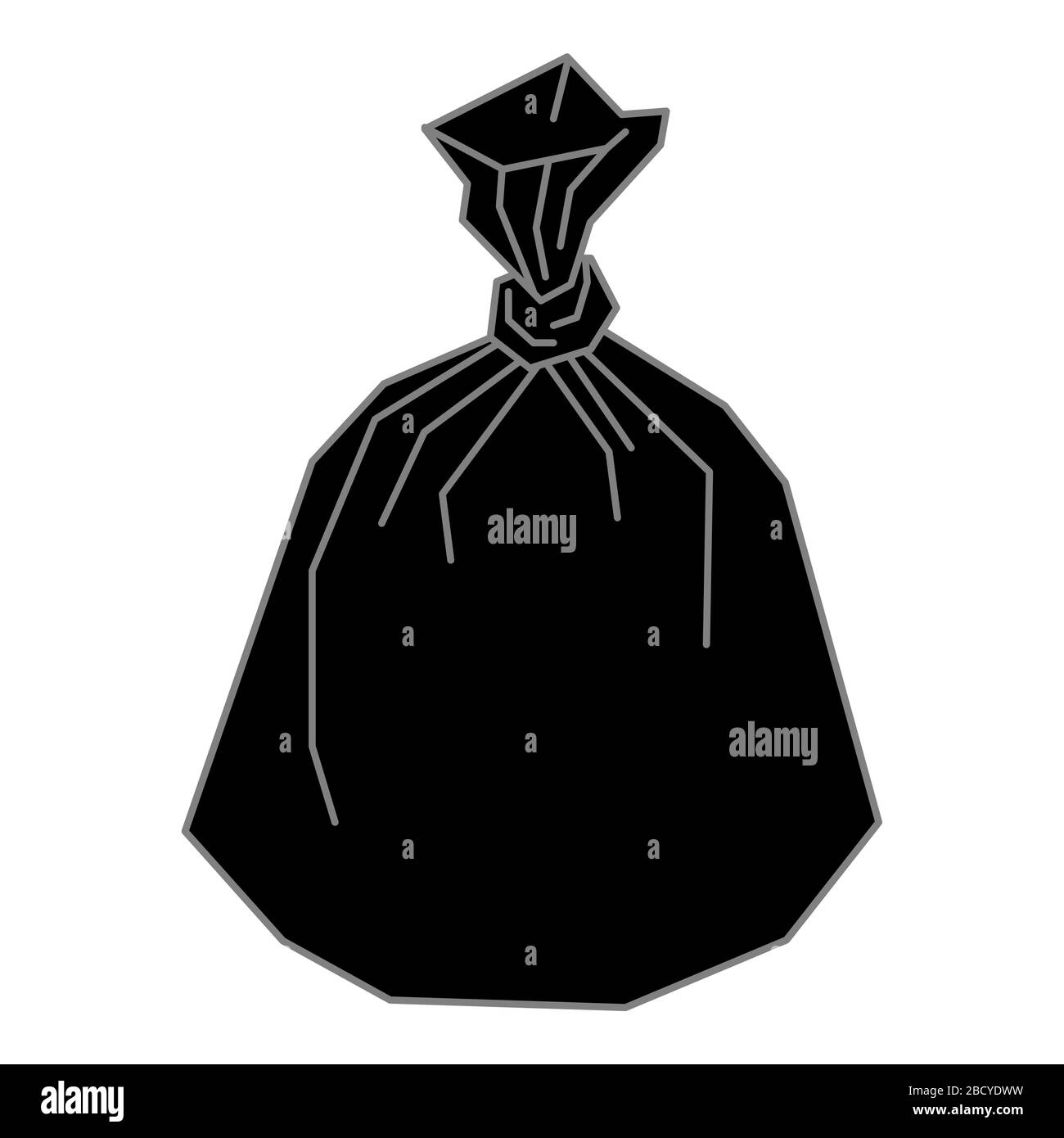 Garbage bag isolated. Black Plastic bag vector illustration Stock ...