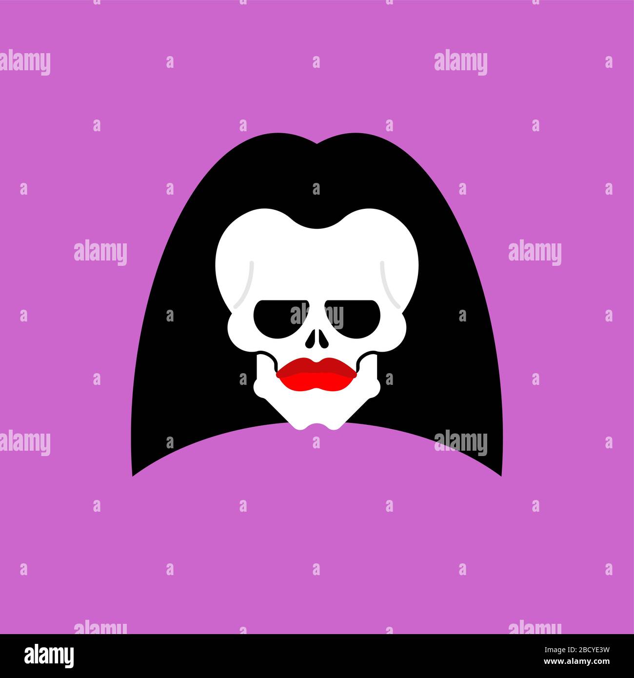 Female skull isolated. Woman skeleton head. vector illustration Stock ...