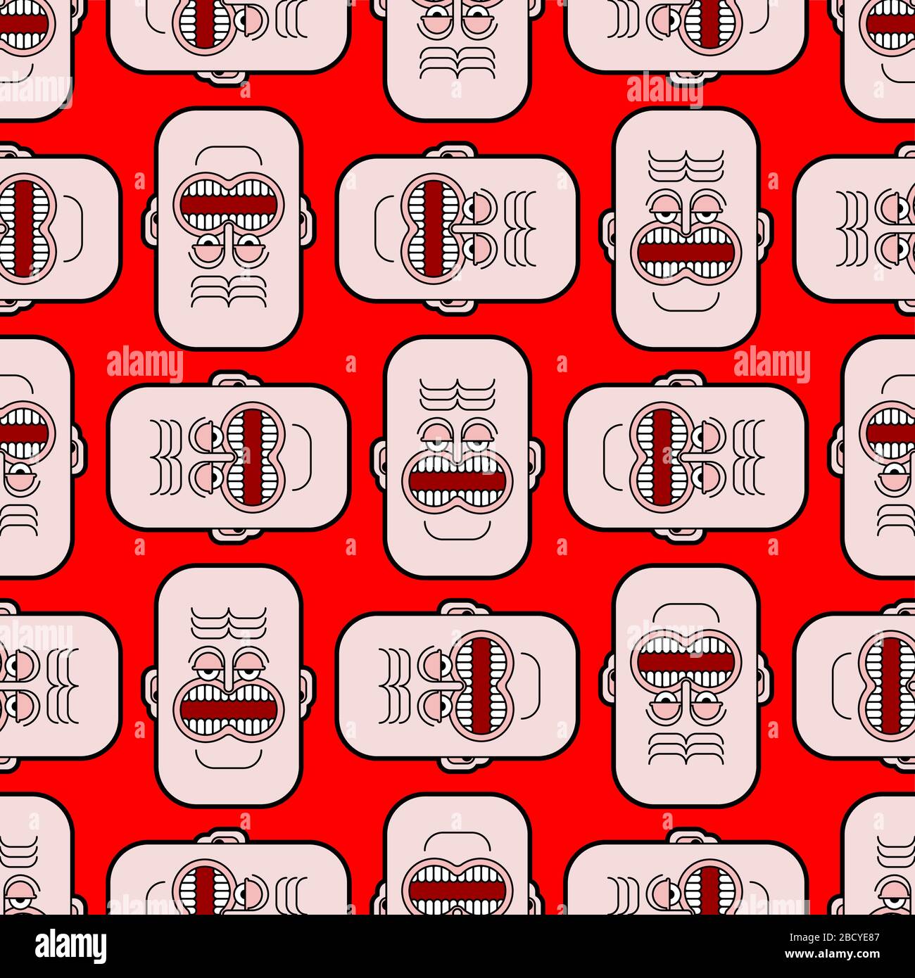 Hatred texture. Angry face pattern seamless. grumpy head man background ...