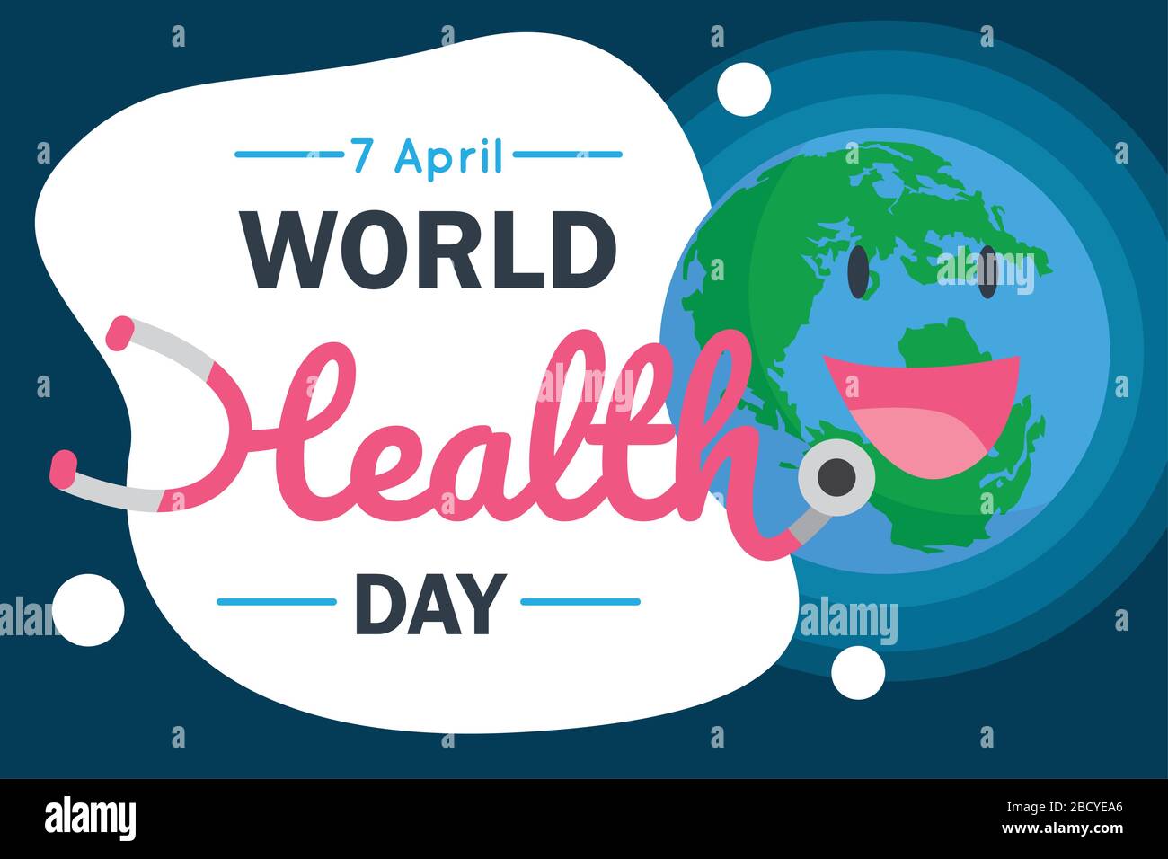 world health day text with white background desidn graphic vector Stock ...
