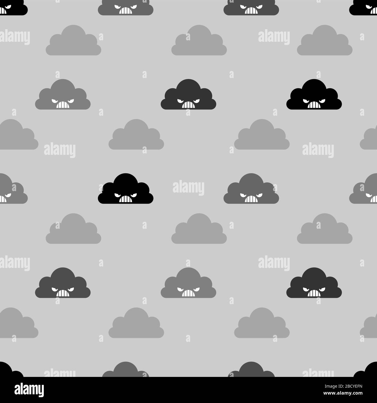 Angry cloud pattern seamless. Thunder and lightning background. Bad ...