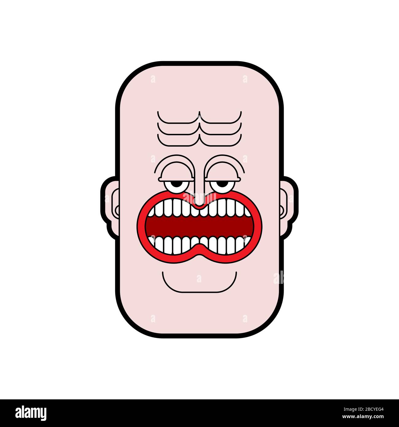 Angry face isolated. grumpy head man. vector illustration Stock Vector ...