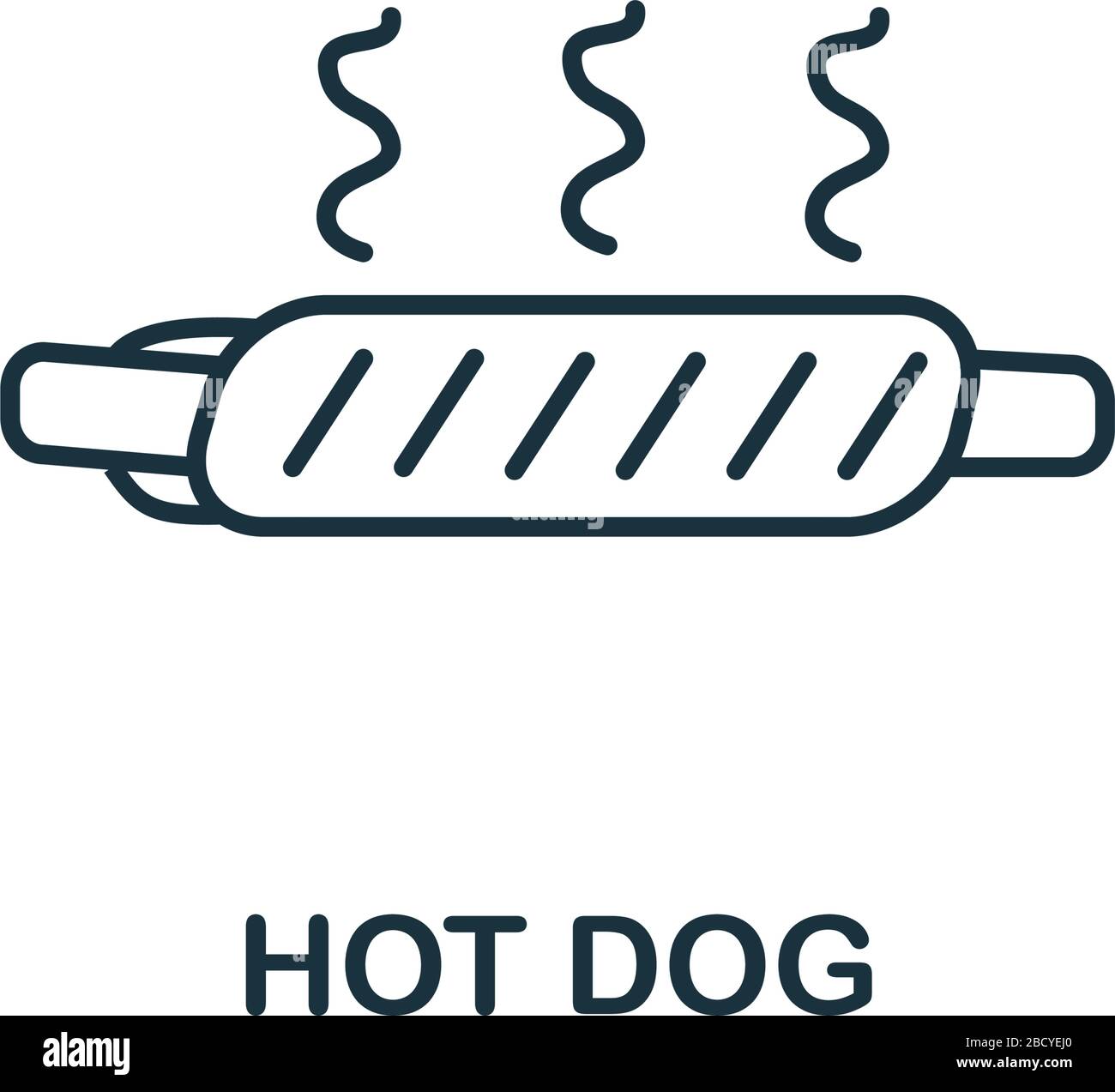 Hot Dog icon from fastfood collection. Simple line element Hot Dog ...