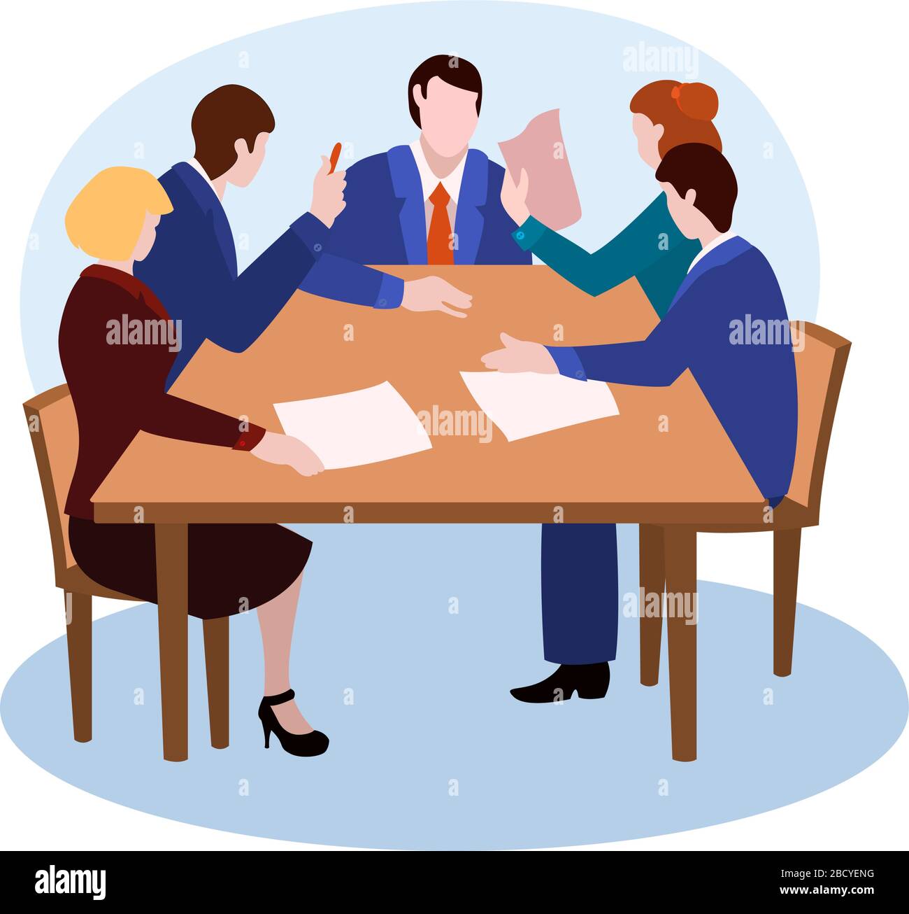 Working Group Meeting vector illustration from office collection. Flat ...