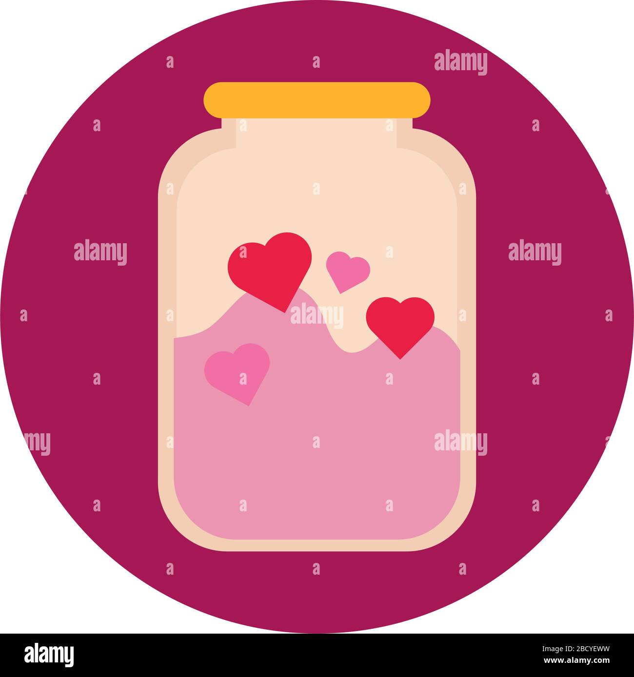 happy valentines day hearts in pot block and flat style Stock Vector ...