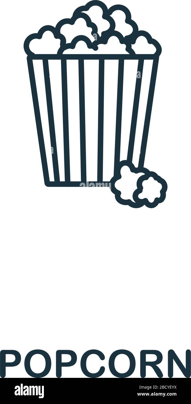 Popcorn icon from fastfood collection. Simple line element Popcorn ...